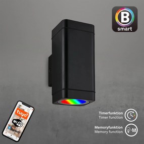 BRILO 3675-025 LED venkovní nástěnné svítidlo. 15,5 cm, 2x LED modul, 8,5 W, 350 lm, černá - BRILO