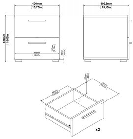 Tvilum Noční stolek Pedro 070 bílá