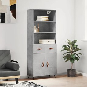 Skříň highboard betonově šedá 69,5x34x180 cm kompozitní dřevo,  3200493