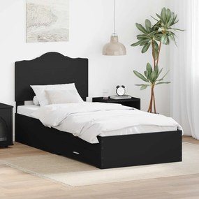 Rám postele se zásuvkou Černá 70 x 190 cm Kompozitní dřevo 3413667