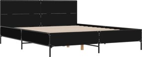 Rám postele černý 135 x 190 cm kompozitní dřevo a kov 3280027