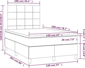 Box spring postel s matrací modrá 120x200 cm textil 3142327