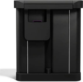 Matně černý ocelový odpadkový koš 34+24 l na tříděný odpad/nášlapný – simplehuman
