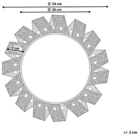 Nástěnné zrcadlo ø54 cm bílá měď MANGALORE Beliani