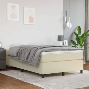 Rám postele s boxspringem krémový 120x200 cm umělá kůže 3121037