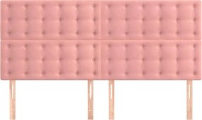 Čelo postele růžové 200x5x118/128 cm sametové 3116837