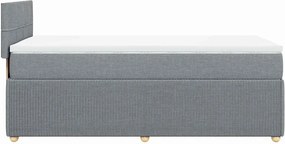 Box spring postel s matrací světle šedý 100 x 200 cm textil 3287367