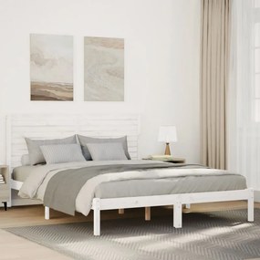 Prodloužený rám postele bez matrace bílý 140 x 210 cm masiv 3309300