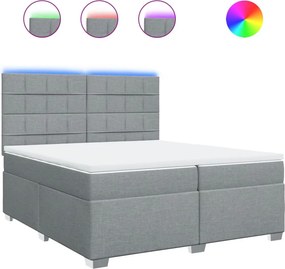 Box spring postel s matrací světle šedá 200 x 200 cm textil 3292895