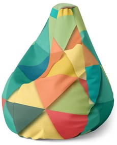 Sablio Sedací vak Pear Trojúhelníky - 140 x 100 x 25 cm