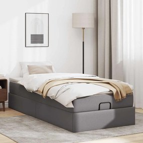 Osmanský rám postele s matrací šedá 80x200cm umělá kůže 3311009