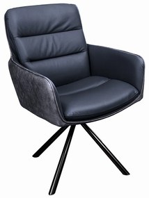 Designová otočná židle Maddison antracit kůže