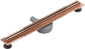 Mexen Flat 360° Slim, lineární podlahový žlab 50 cm, růžové zlato, 1641050