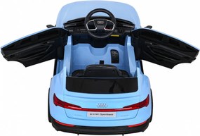 Ramiz Audi E-Tron Sportback pro děti modré + na dálkové ovládání + pohon 4x4 + pomalý start + rádio MP3 + LED
