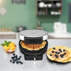 Rommelsbacher WA 850 černá/stříbrná / Vaflovač / 850 W / tvar srdce