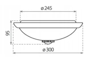ECOLIGHT LED stropní svítidlo 2xE27 s pohybovým senzorem - sklo