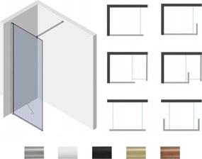Variabilní sprchová zástěna MEXEN KIOTO 90x200 cm, 8 mm - čiré sklo