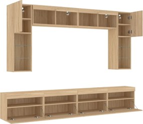 8dílná obývací stěna s LED osvětlením dub sonoma 3216766