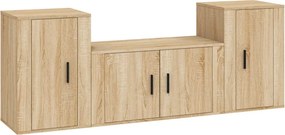 3dílný set TV skříněk dub sonoma kompozitní dřevo 3188505