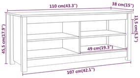 Lavice s botníkem medově hnědá 110x38x45,5 cm masivní borovice - Default Title