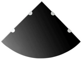 Petromila Rohové police 2 ks s chromovými podpěrami sklo černé 45 x 45 cm