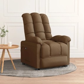 Elektrické polohovací křeslo hnědé textil 3073752