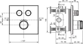 Ideal Standard CeraTherm chrom / Termostatická sprchová baterie / pod
