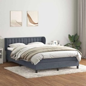 Box spring postel s matrací tmavě šedá 160x210 cm samet 3317866
