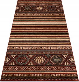 Vlněný Koberec Do Obývacího Pokoje etnický Stylový Boho Orientální bordó 67x130 cm