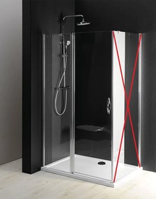 Gelco Díl sprchového koutu dvoudílný otočný - sklo čiré š. 90 cm, v. 190 cm, GO4890