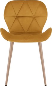 Jídelní židle MANGO VELVET, hořčicová