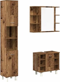 3dílná koupelnová sestava old wood kompozitní dřevo 3328569