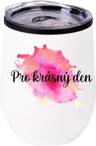 Termohrnek "bowl" - Akvarelový otisk Pro krásný den - bílý