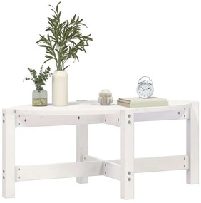Konferenční stolek bílý 87 x 48 x 35 cm masivní borové dřevo - Default Title