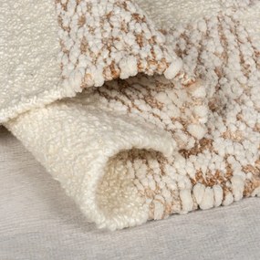 Krémový/v přírodní barvě ručně tkaný koberec s příměsí vlny 200x300 cm Eric Checkboard – Flair Rugs