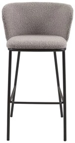 OnaDnes -20% Světle šedá látková barová židle Kave Home Ciselia 75 cm