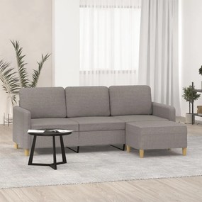 3místná pohovka s podnožkou taupe 180 cm textil 3201199