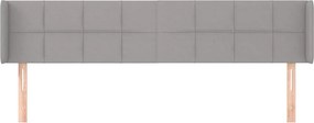 Čelo postele typu ušák světle šedé 163x16x78/88 cm textil 3118774