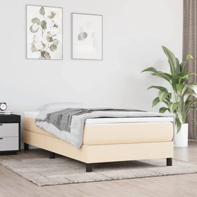 Rám postele s boxspringem krémově 90x190 cm textil 3120481