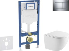 Geberit Duofix - Set předstěnové instalace, klozetu Oudee a sedátka softclose, tlačítko Sigma20, chrom SANI11CA1159