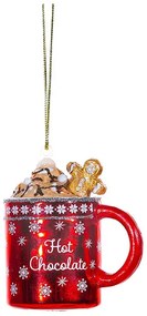 Skleněná ručně vyrobená vánoční ozdoba 6 cm Hot Chocolate – Sass &amp; Belle