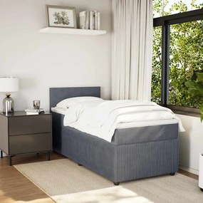 Box spring postel s matrací tmavě šedá 100x200 cm samet 3289957