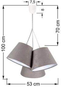 Lustr na lanku AMBROSIA 3xE27/60W/230V