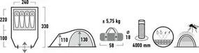 High Peak Talos 4 / Stan pro 4 osoby / 220x240 (330x240) cm / vodní sl
