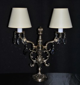 Dvouramenná masivní dekorativní stolní lampa