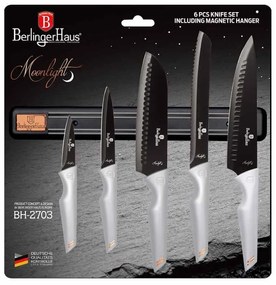 BERLINGERHAUS Sada nožů s magnetickým držákem 6 ks Aspen Collection BH-2703