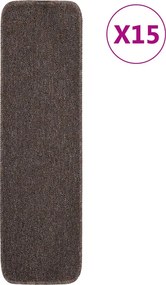 Nášlapy na schody 15 ks 75 x 20 cm hnědé protiskluzové 340401