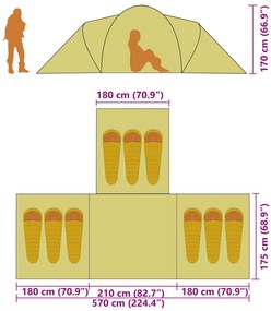 vidaXL Marketos Kempingový stan pro 9 osob modro-zelený