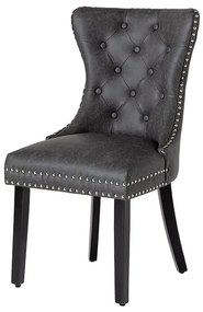 Designová židle Queen černo-šedá ekokůže