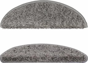 Schodové rohože 15 ks 56 x 17 x 3 cm šedé, půlkulaté 133892